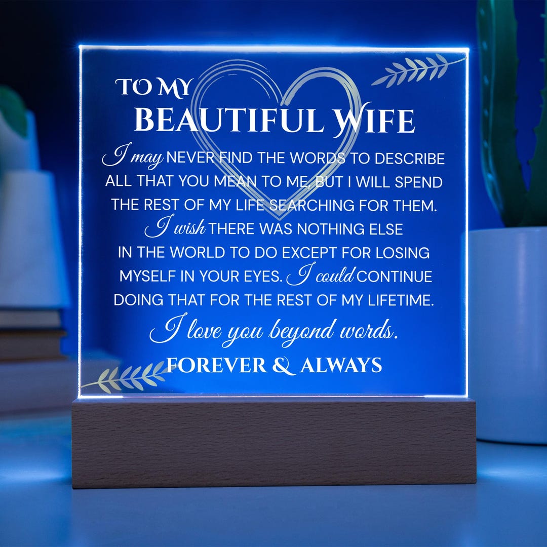 Navy Wife Acrylic Plaque: Sentimental LED Nightlight Gift - Etsy