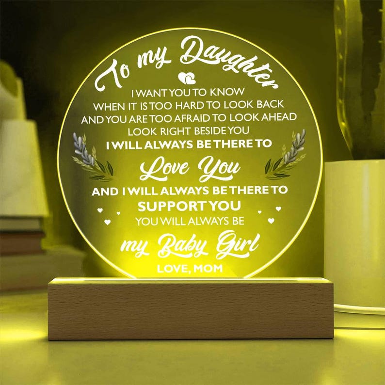 To My Daughter Acrylic Led Plaque Graduation Birthday Gift From Father ...