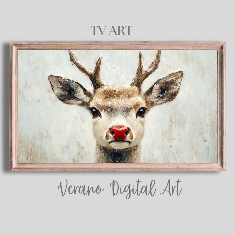 Rudolph the Red-nosed Reindeer TV Art | Festive Christmas Digital ...