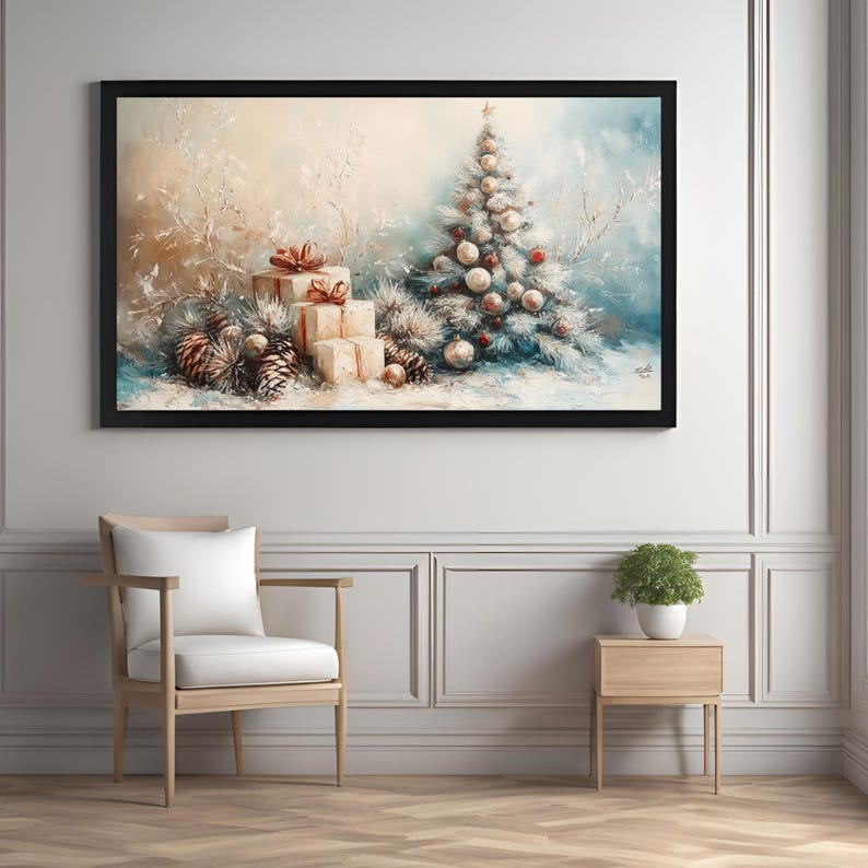 Vintage Christmas Frame TV Art Bundle | Winter TV Frame Art Set ...