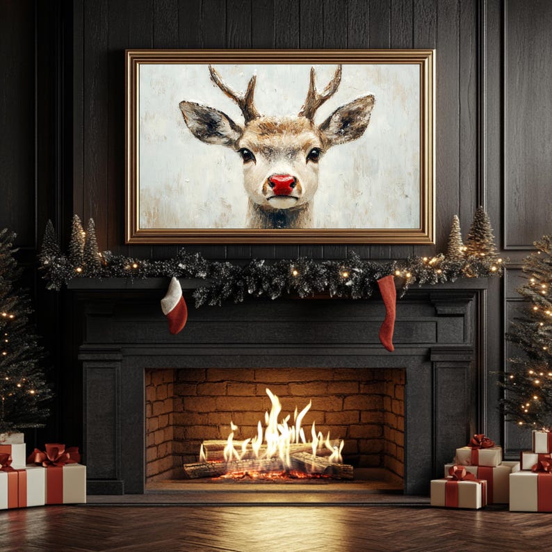 Rudolph the Red-nosed Reindeer TV Art | Festive Christmas Digital ...