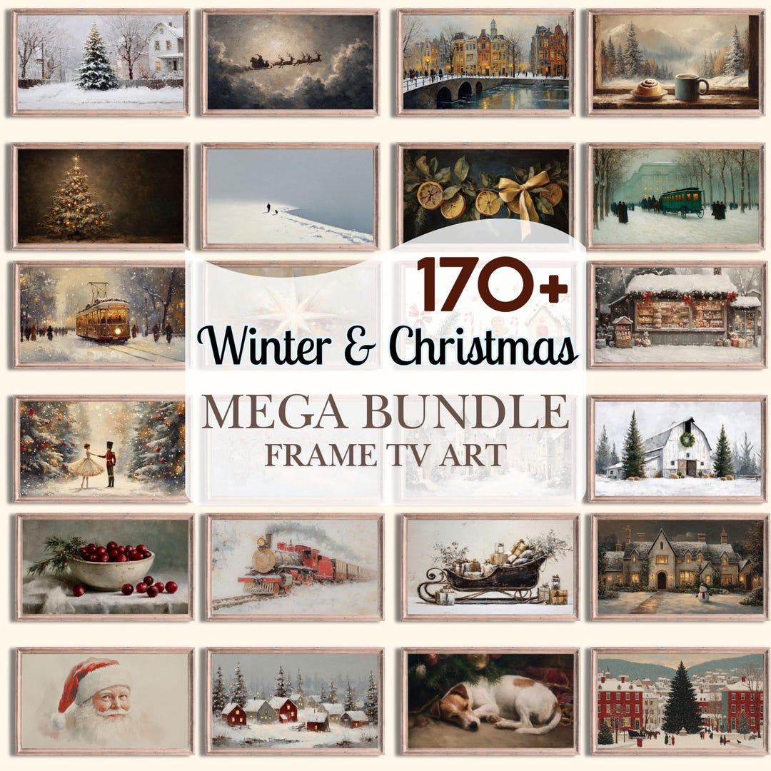 170+ Winter & Christmas Frame TV Art Bundle | Woodland Animals Prints ...