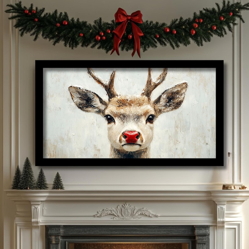 Rudolph the Red-nosed Reindeer TV Art | Festive Christmas Digital ...