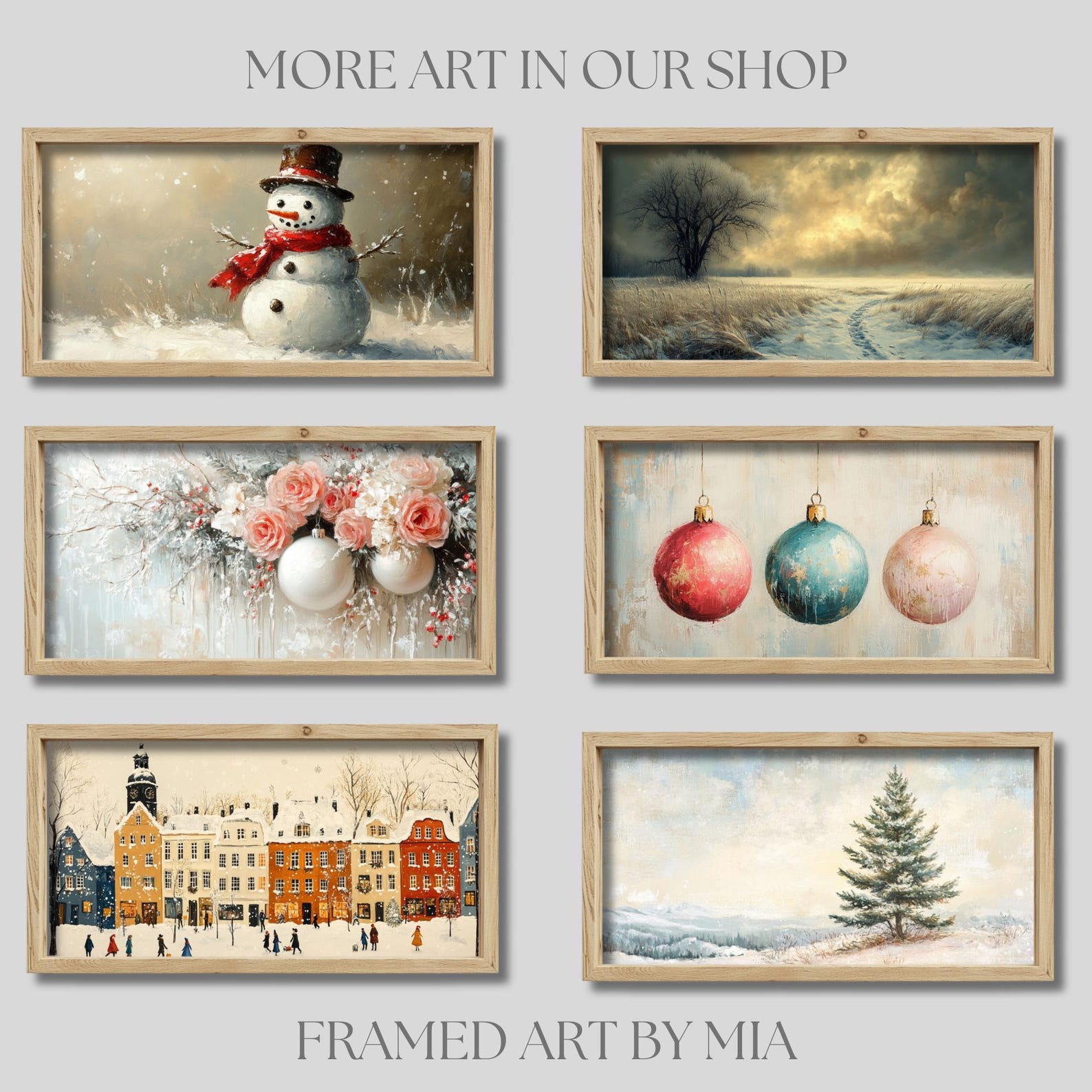 Vintage Christmas Frame TV Art Scandinavian Winter TV Frame Art ...