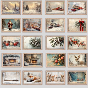 Vintage Christmas Frame TV Art Bundle | Winter TV Frame Art Set ...