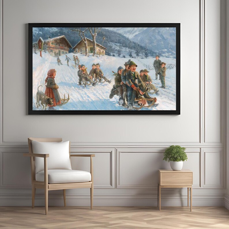 100+ Vintage Christmas Frame TV Art: Winter Holiday Decor (digital ...
