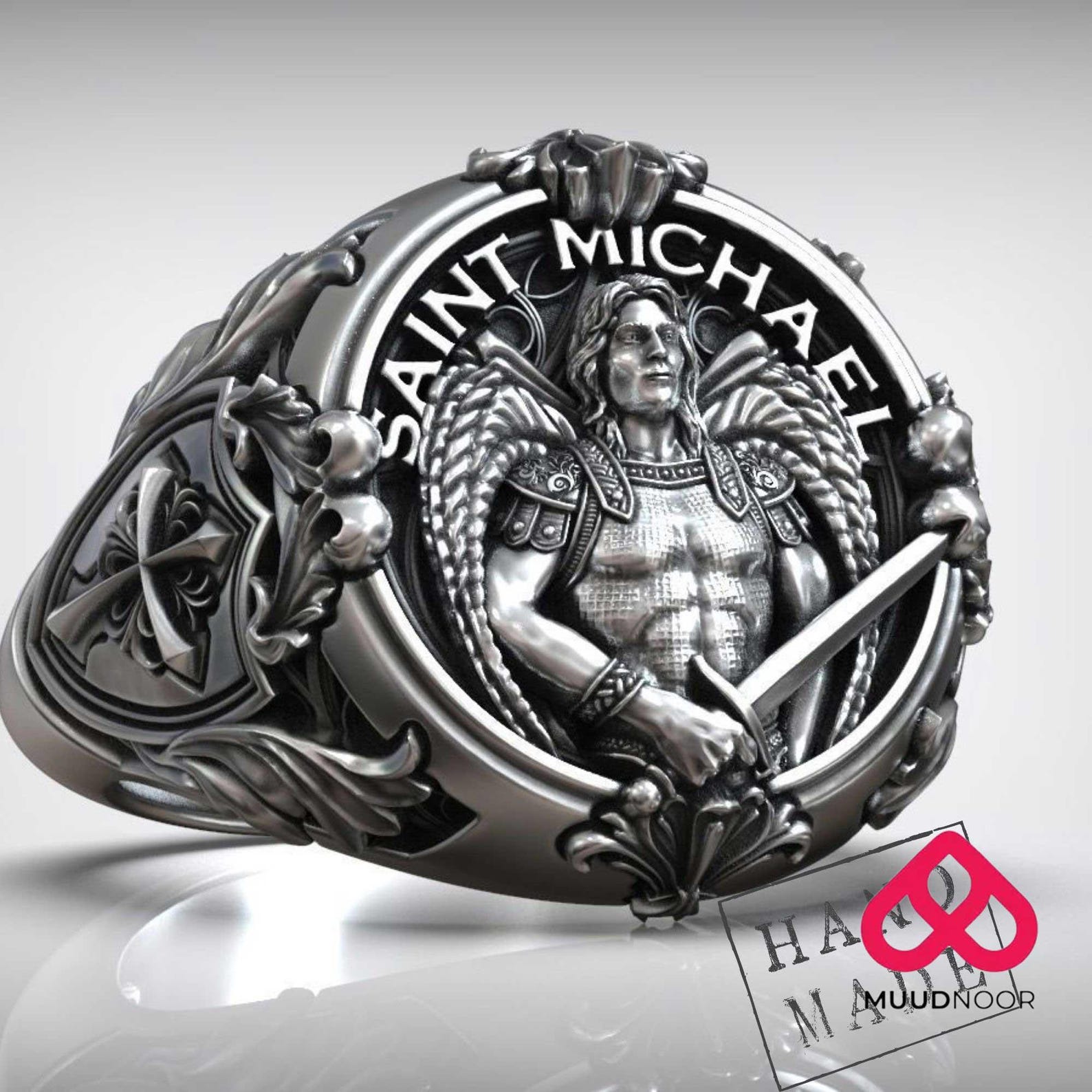 Saint Michael Archangel Ring for Men – Handmade Christian Jewelry ...