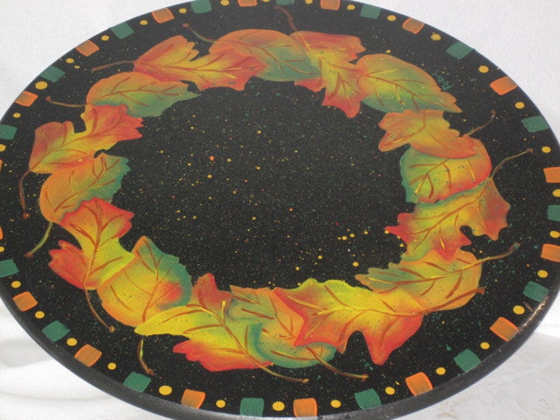 Hand Painted Lazy Susan With Autumn Leaves - Etsy
