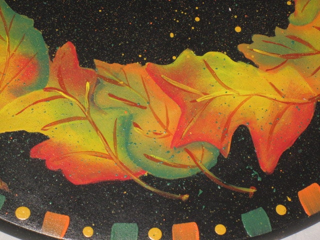 Hand Painted Lazy Susan With Autumn Leaves - Etsy