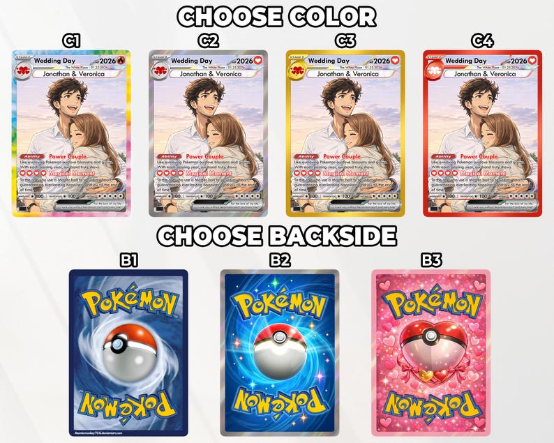 Personalized Pokemon Anniversary Card, Custom Anime Photo Card ...