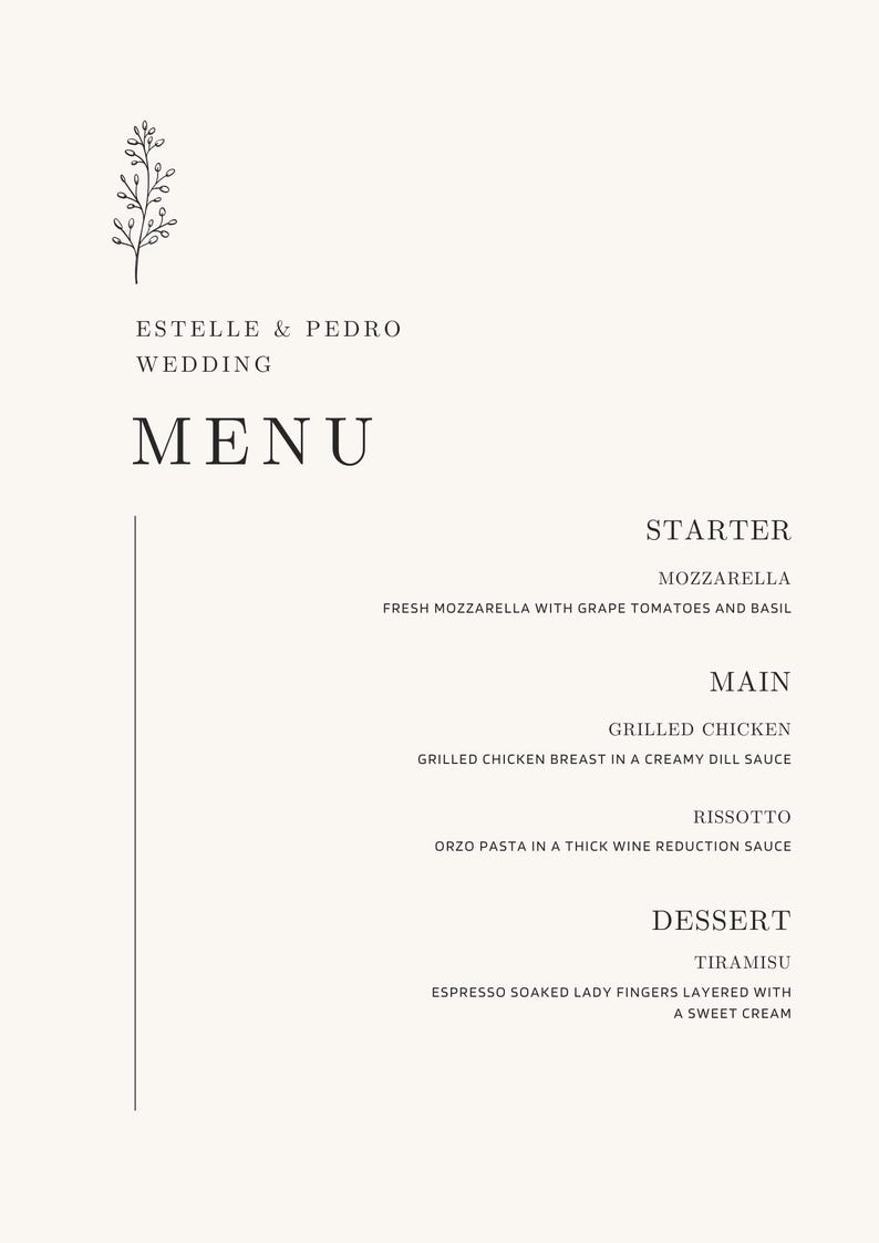 Template || Set Dinner Menu - Etsy