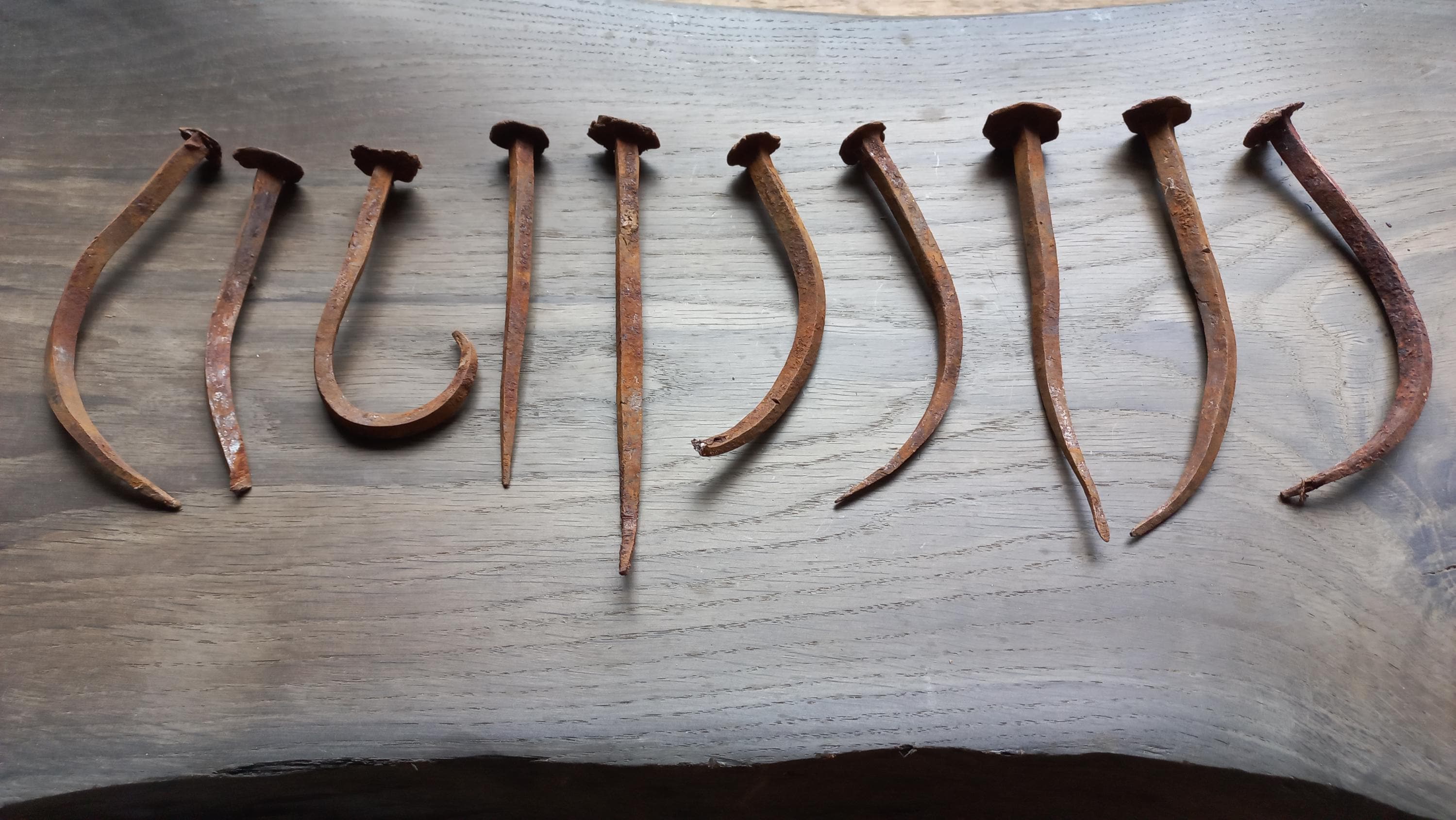19th Century Set of 10 Rusty 5-6 Inch Nails Old Blacksmith Hand Made ...