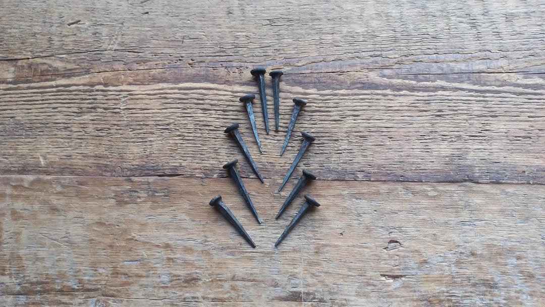 Set of 5 Hand Forged 2 Inch Long Nails Old Blacksmith Hand Made Nails ...