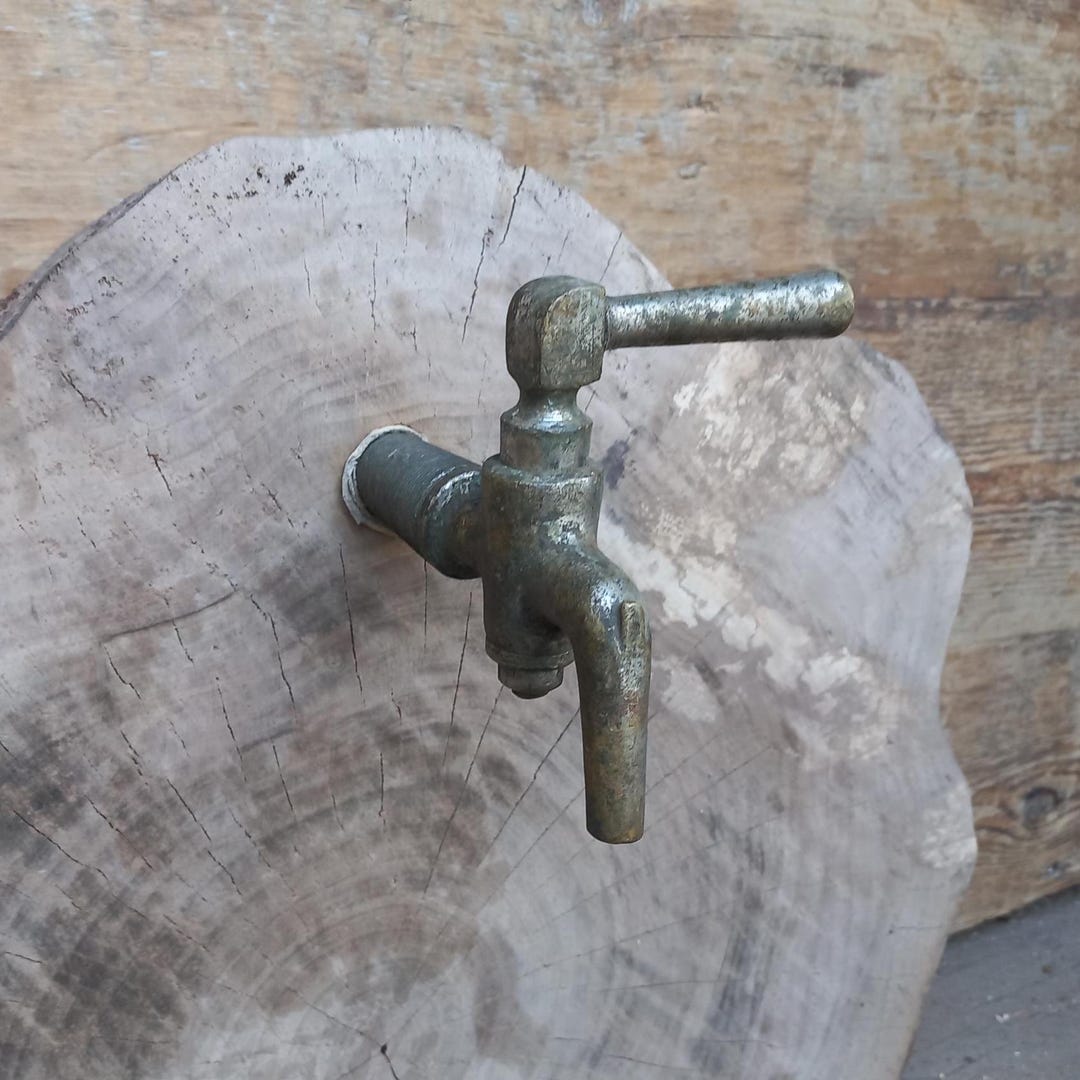 Vintage Brass Water Tap Taper Thread Tap Old Spigot Water Faucet Small ...