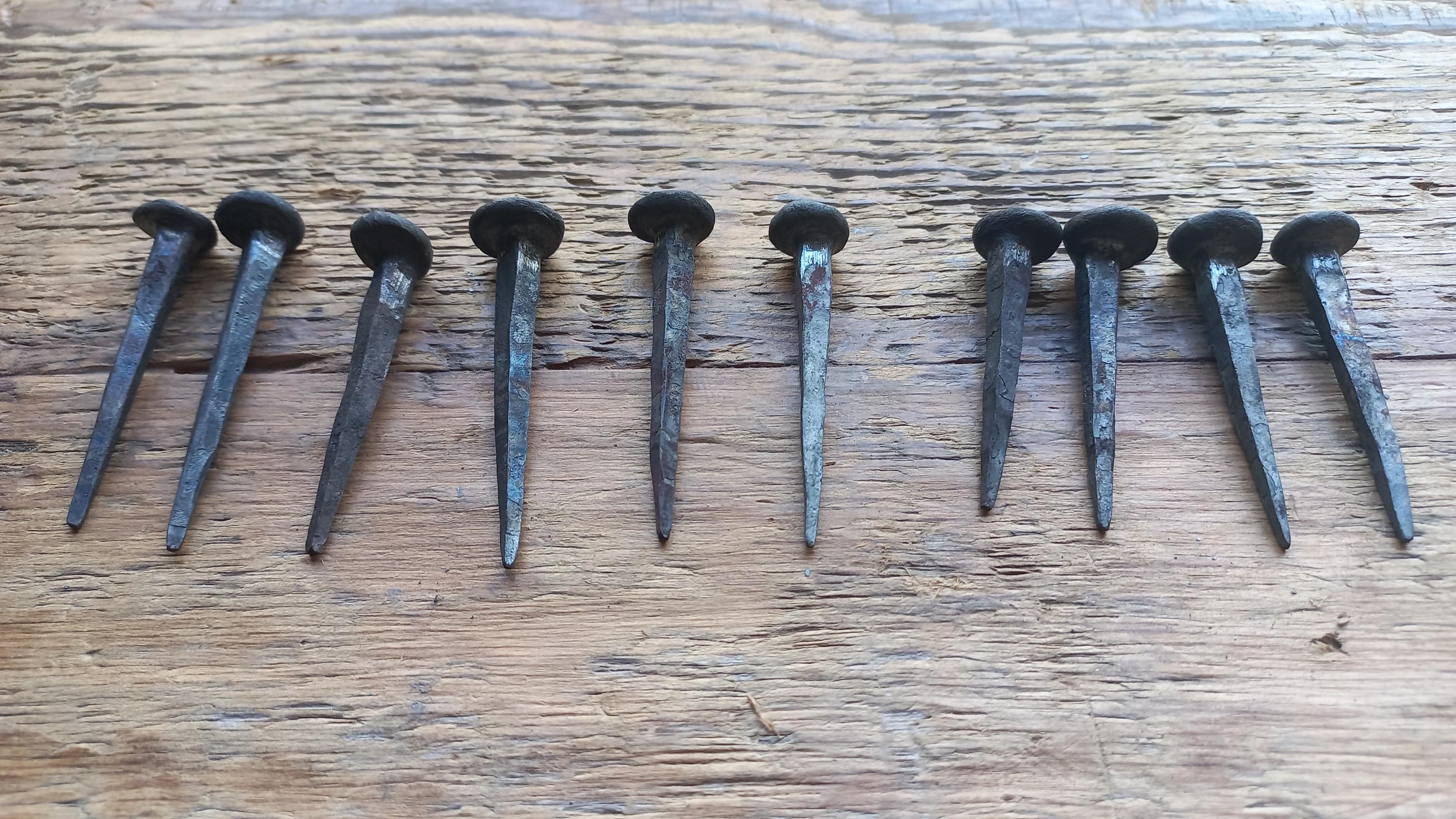 Set of 5 Hand Forged 2 Inch Long Nails Old Blacksmith Hand Made Nails ...