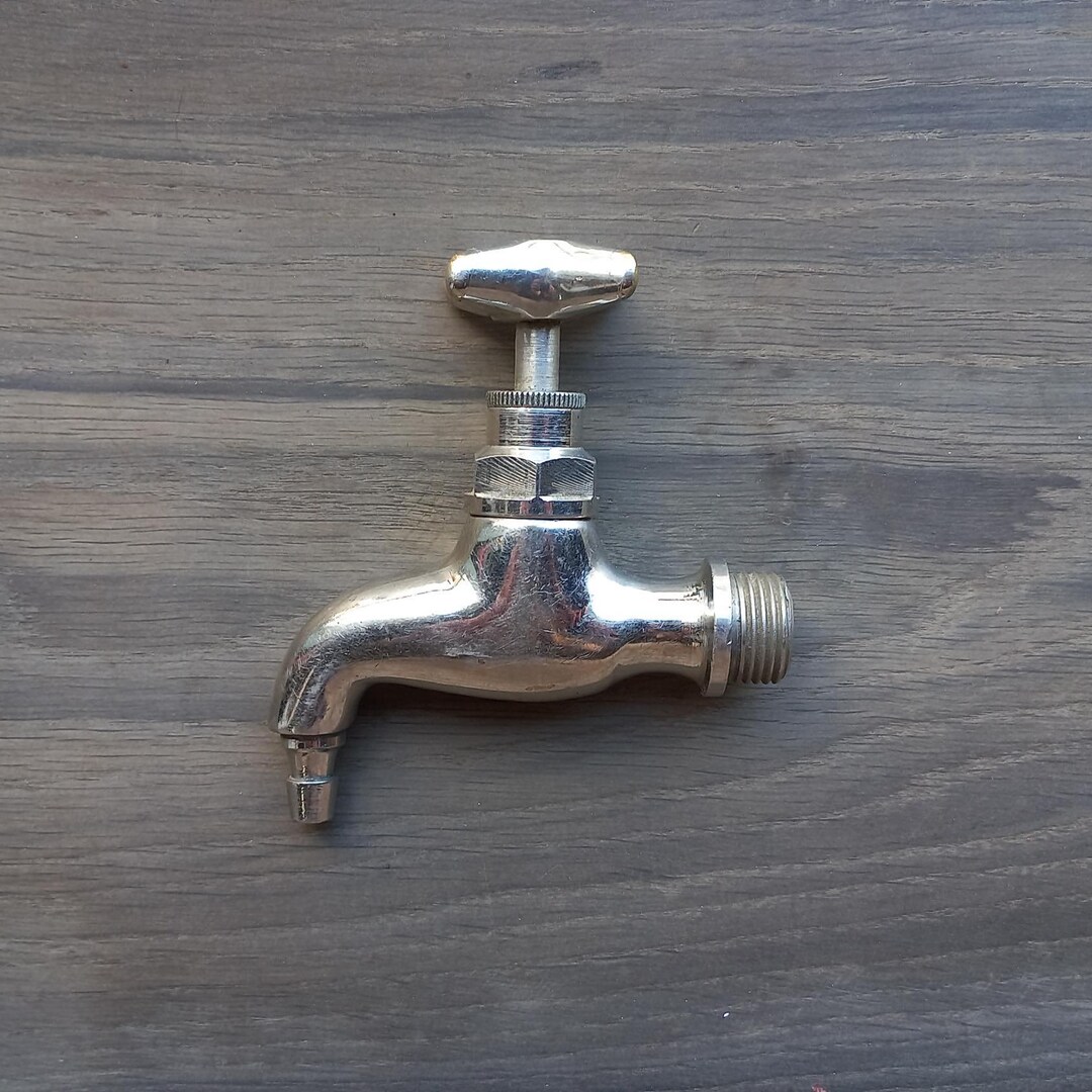 Vintage Brass Water Tap With Chrome Covering Old Spigot Water Faucet ...