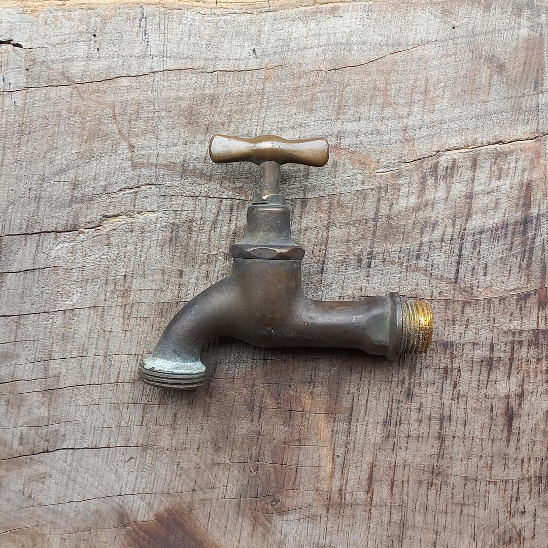 Vintage Brass Water Tap Old Spigot Water Faucet Rustic Farmhouse Tap ...