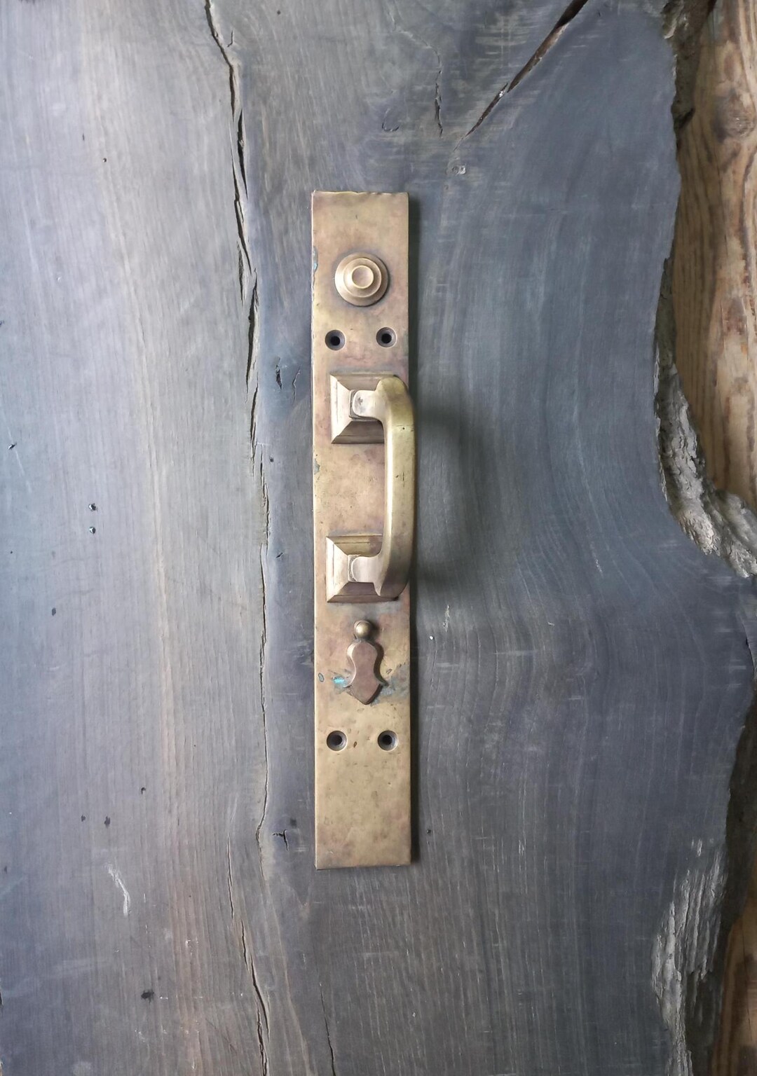 Vintage Brass Door Handle - Sliding Door Hardware - Rustic Door Handle ...