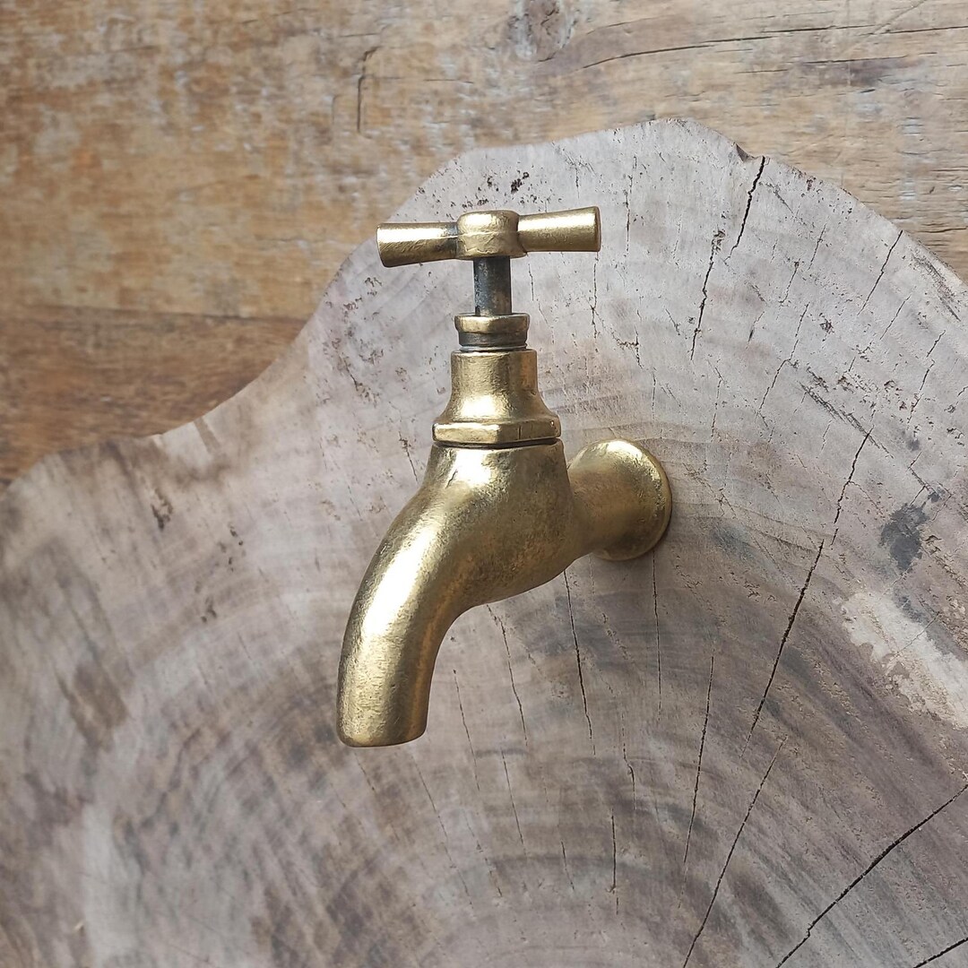 Vintage Bronze Water Tap Old Spigot Water Faucet Rustic Farmhouse Tap With Patina Salvaged Tap ...