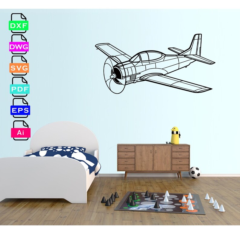 North American T 28 Trojan Airplane Laser Cut Dxf Files, Vector Files ...