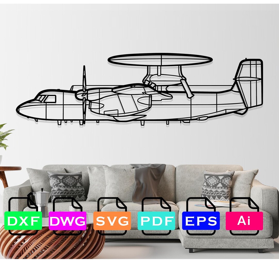 Grumman E 2D Hawkeye Airplane Laser Cut Dxf Files, Vector Files, Laser ...