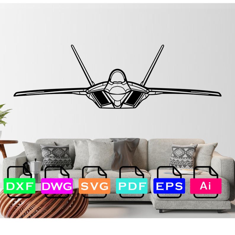 Lockheed Martin F 22 Raptor Airplane Laser Cut Dxf Files, Vector Files ...