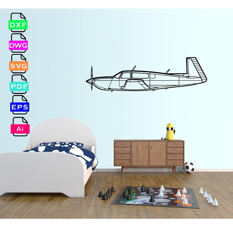 Mooney M20M Airplane Laser Cut Dxf Files, Vector Files, Laser Cutting ...