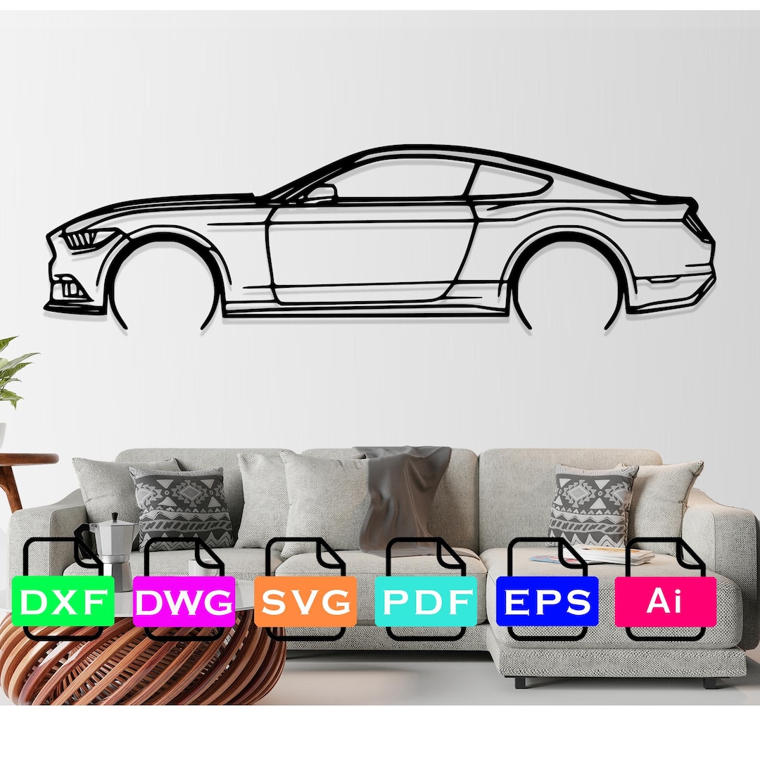 Ford Mustang GT Car Laser Cut Dxf Files, Vector Files, Laser Cutting ...