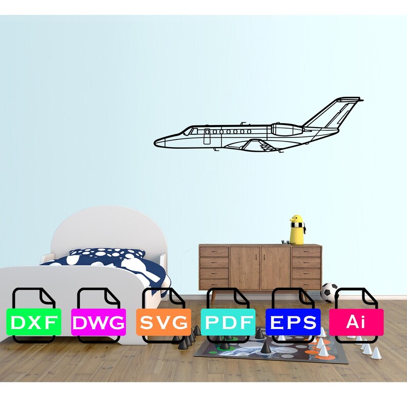 Cessna Citation CJ3 + Airplane Laser Cut Dxf Files, Vector Files, Laser ...