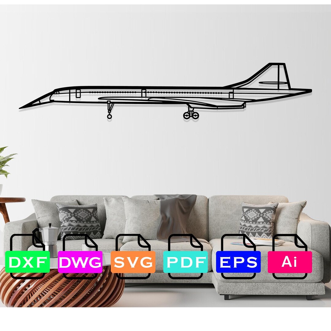 BAC Concorde Airplane Laser Cut Dxf Files, Vector Files, Laser Cutting ...