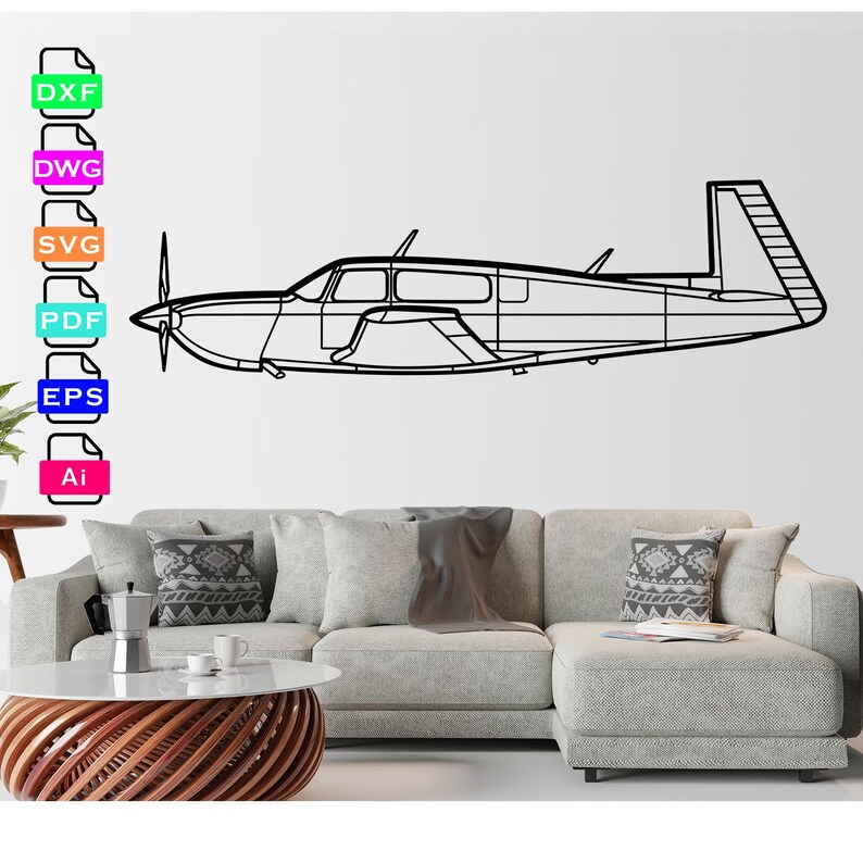 Mooney M20M Airplane Laser Cut Dxf Files, Vector Files, Laser Cutting ...