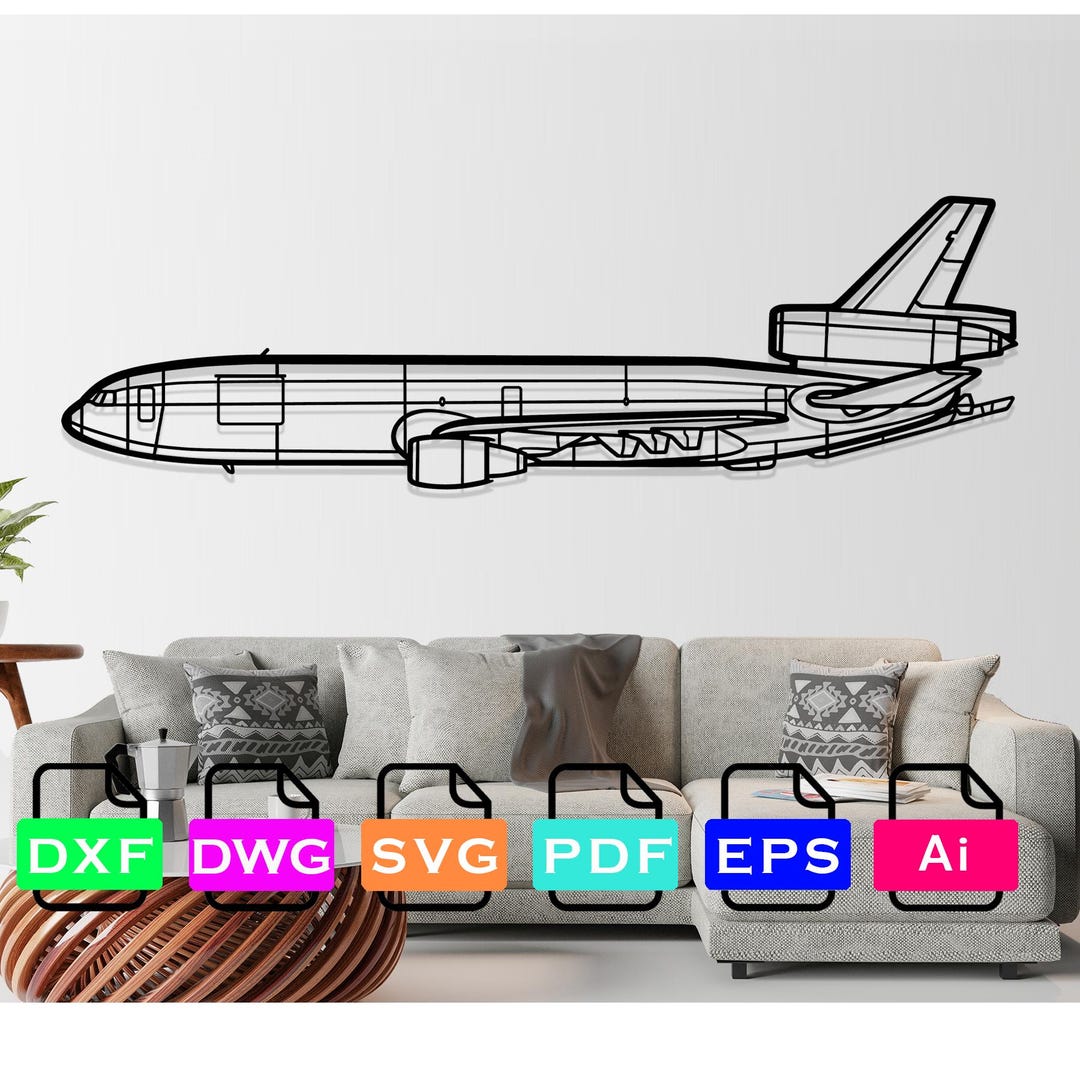 Mcdonnell Douglas KC 10 Extender Airplane Laser Cut Dxf Files, Vector ...