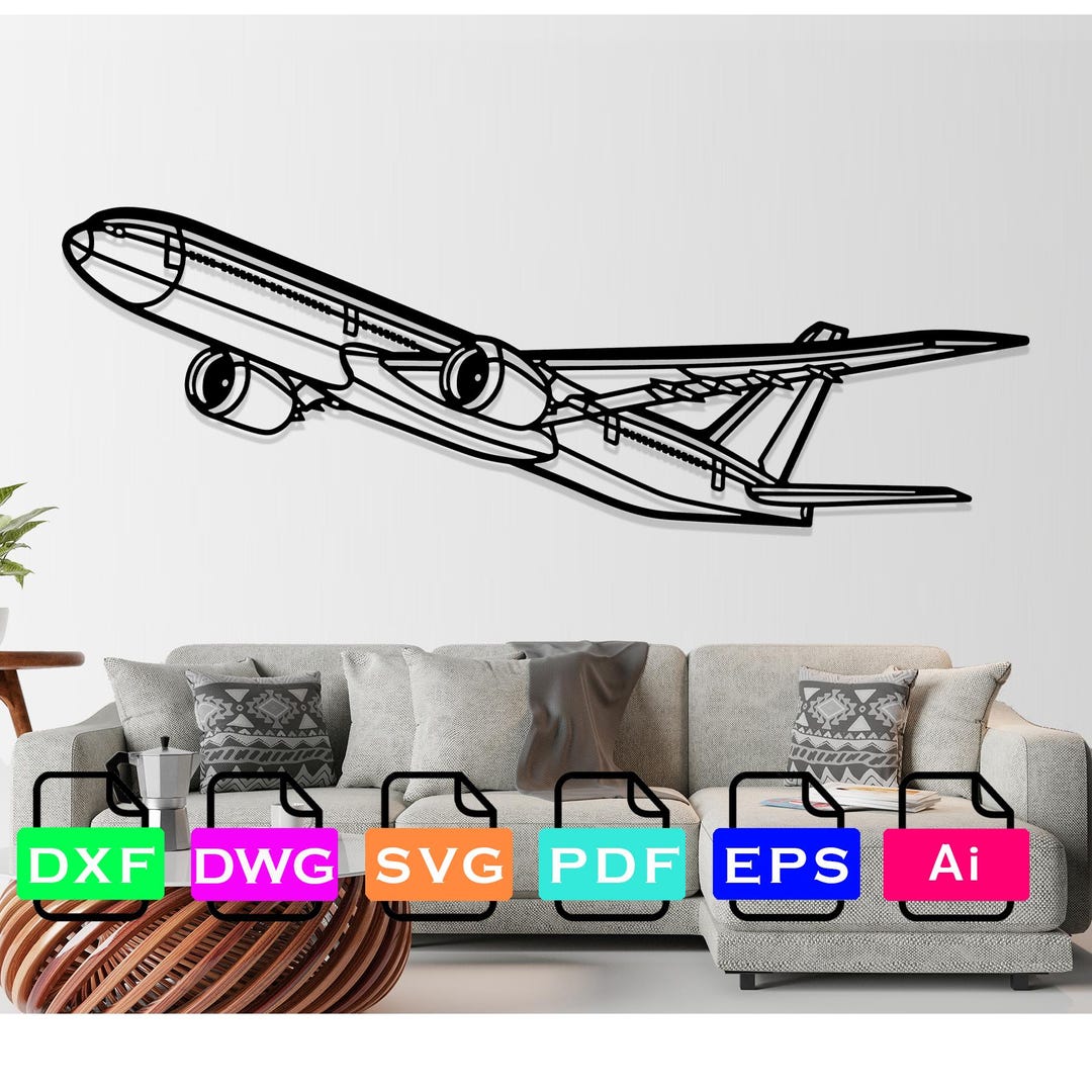 Boeing 777 9 Airplane Laser Cut Dxf Files, Vector Files, Laser Cutting ...