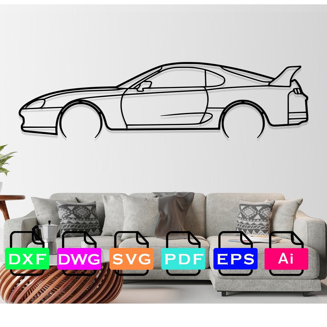 Supra MK4 Car Laser Cut Dxf Files, Metal Car Wall Art Dxf, Vector Files ...