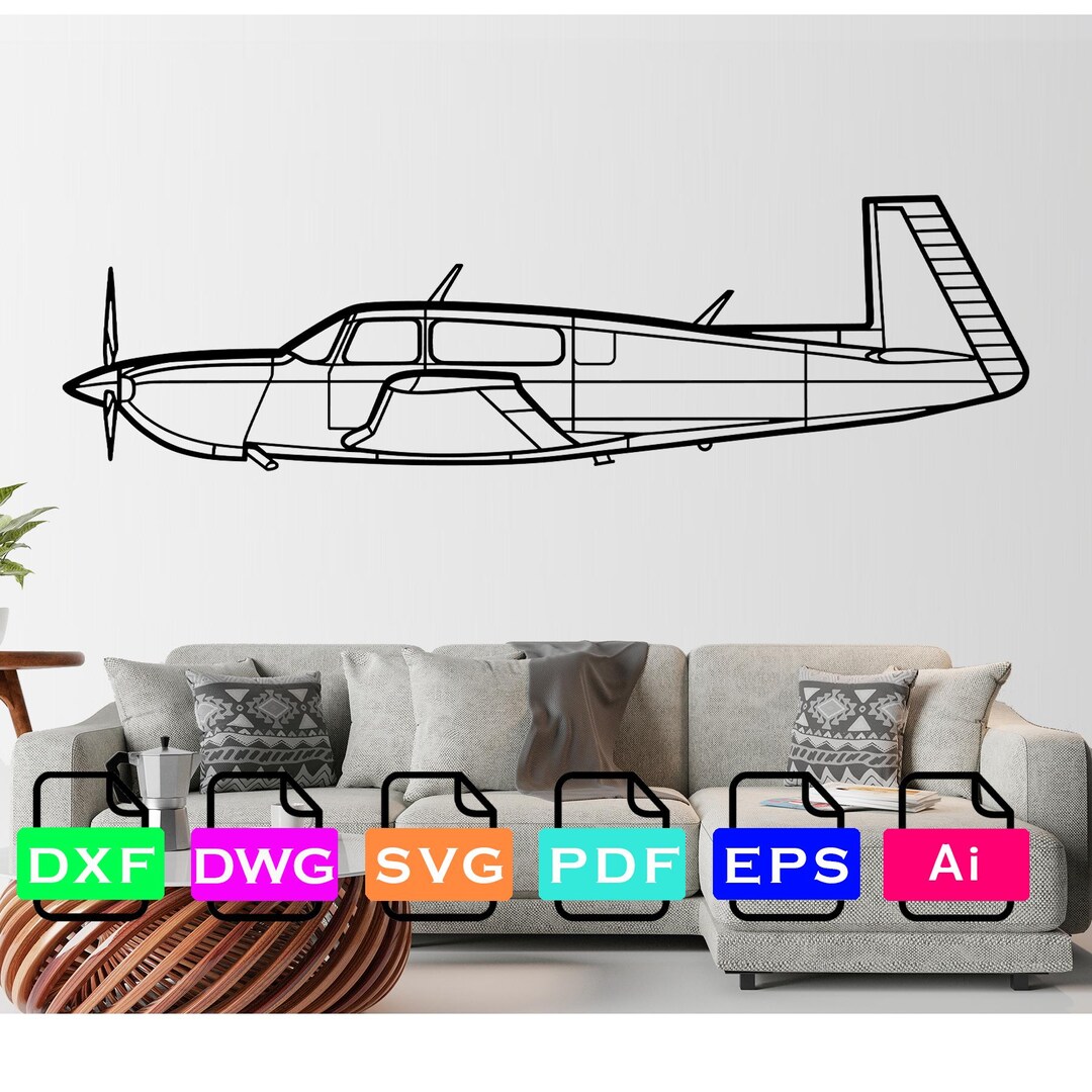 Mooney M20M Airplane Laser Cut Dxf Files, Vector Files, Laser Cutting ...