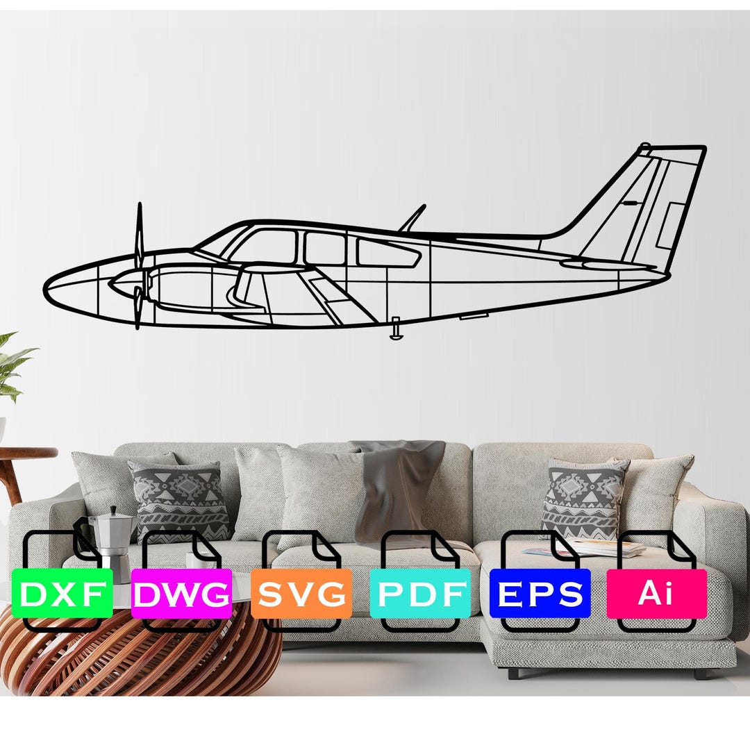 Beechcraft 95 B55 Baron Airplane Laser Cut Dxf Files, Vector Files ...