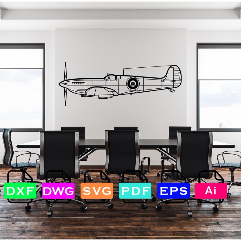 Spitfire MK 9 Airplane Laser Cut Dxf Files, Vector Files, Laser Cutting ...