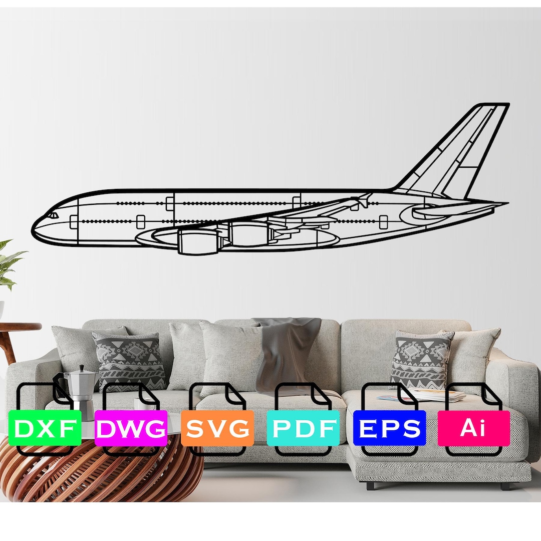 Airbus A380 800 Airplane Laser Cut Dxf Files, Vector Files, Laser ...