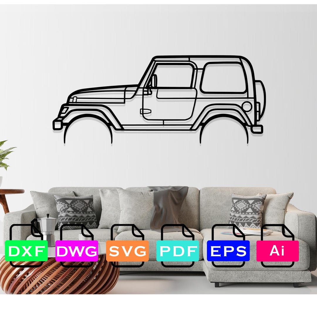 Jeep TJ Car Laser Cut Dxf Files, Vector Files, Laser Cutting Files, DXF ...