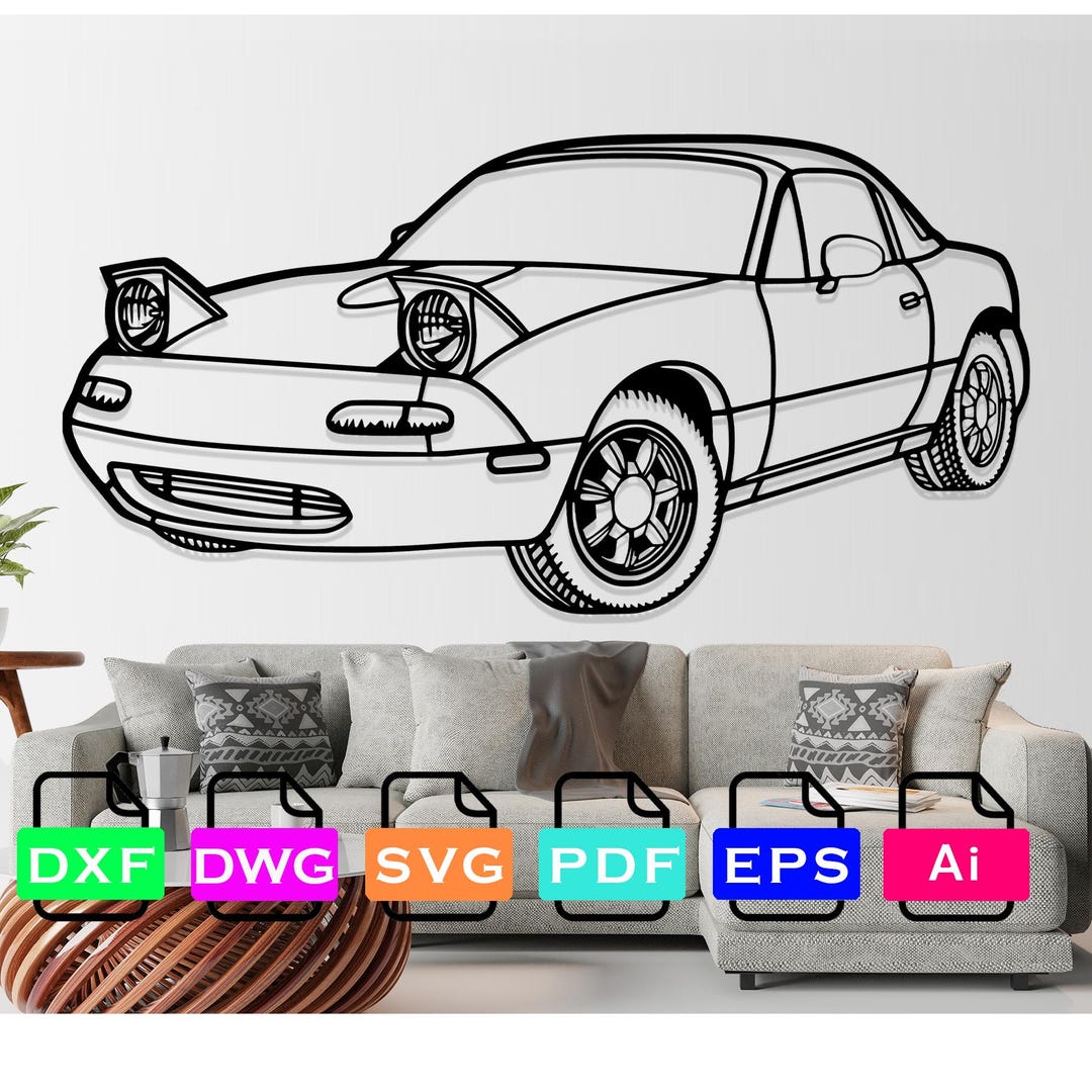 Miata Mx 5 Car Laser Cut Dxf Files, Vector Files, Laser Cutting Files ...