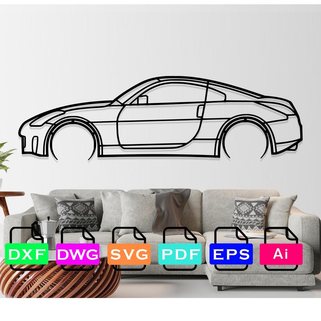 350z Car Laser Cut Dxf Files, Metal Car Wall Art Dxf, Vector Files ...