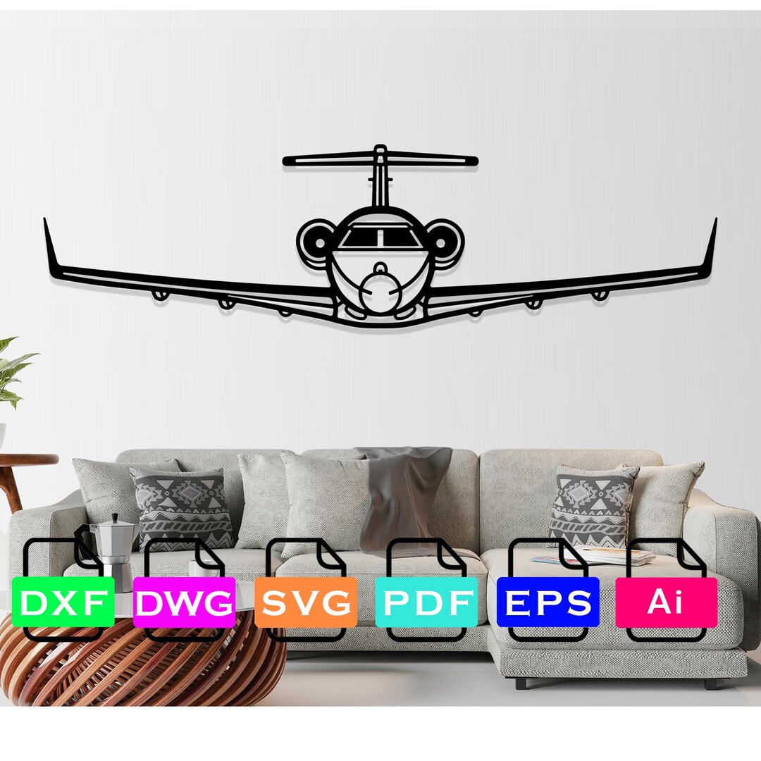 Embraer Praetor 500 Airplane Laser Cut Dxf Files, Vector Files, Laser ...