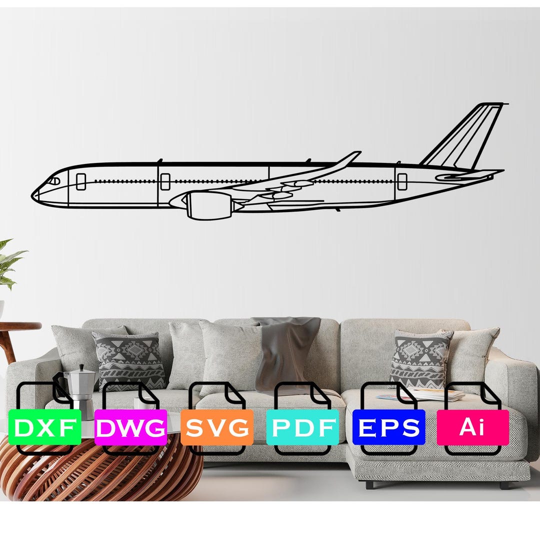 Airbus A350 Airplane Laser Cut Dxf Files, Vector Files, Laser Cutting ...