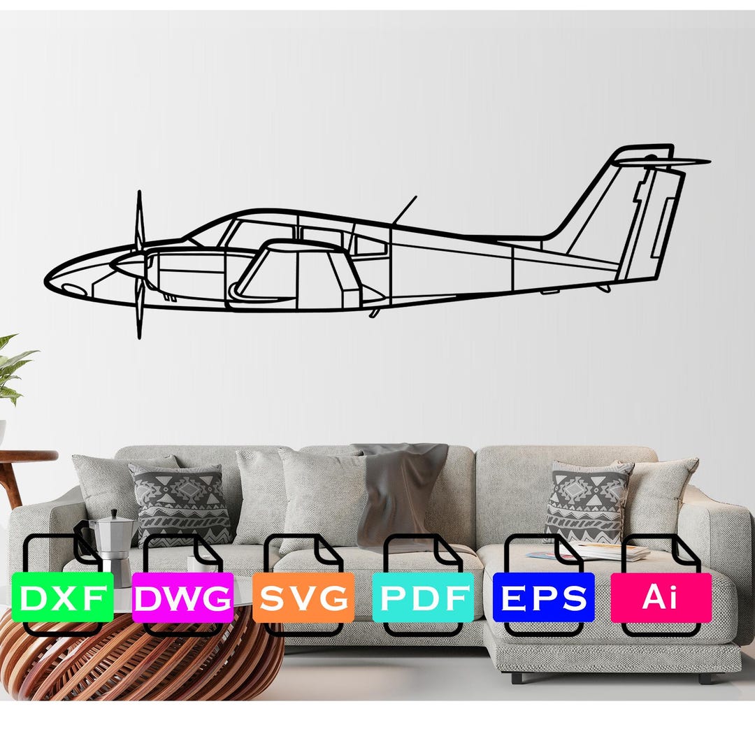 Piper Pa 44 Seminole Airplane Laser Cut Dxf Files, Vector Files, Laser ...