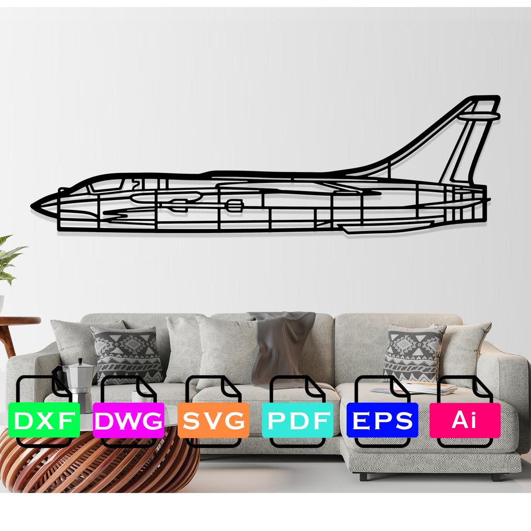 Vought F8 Crusader Airplane Laser Cut Dxf Files, Vector Files, Laser ...