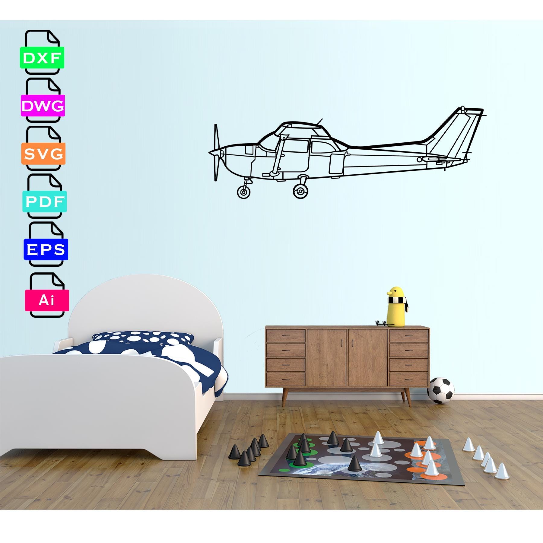 Cessna Skyhawk 172 Airplane Laser Cut Dxf Files, Vector Files, Laser ...