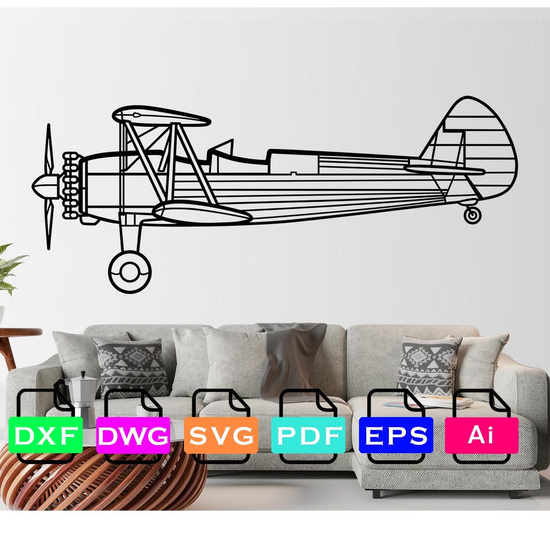 Boeing Stearman Model 75 Airplane Laser Cut Dxf Files, Vector Files ...