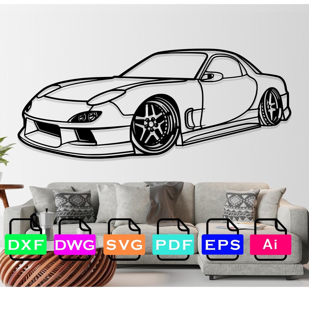Mazda Rx7 Car Laser Cut Dxf Files, Vector Files, Laser Cutting Files ...