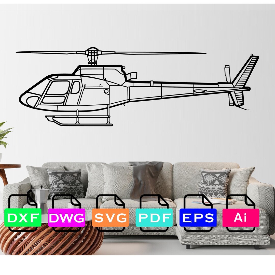 Eurocopter Astar BA Helicopter Laser Cut Dxf Files, Vector Files, Laser ...
