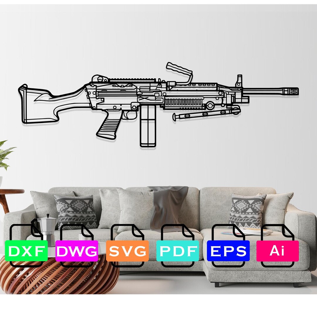 M249 Laser Cut Dxf Files, Vector Files, Laser Cutting Files, DXF Dwg Ai ...